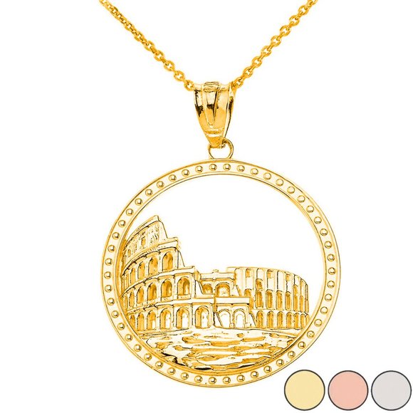 Element Shine | Jewelry | 4k Solid Gold Historic Rome Colosseum Pendant ...